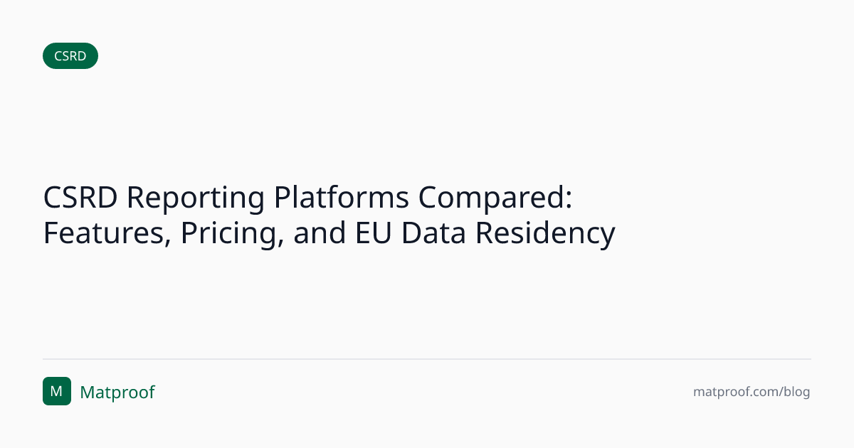 CSRD Reporting Platforms Compared: Features, Pricing, and EU Data ...